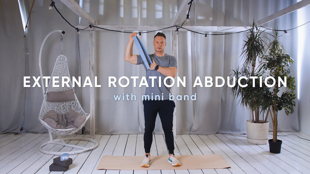External rotation abduction with mini band | Atlas ćwiczeń | Centrum Respo